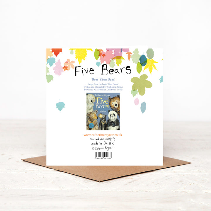 Sun Bear Five Bears Card - 'Bear' – Catherine Rayner