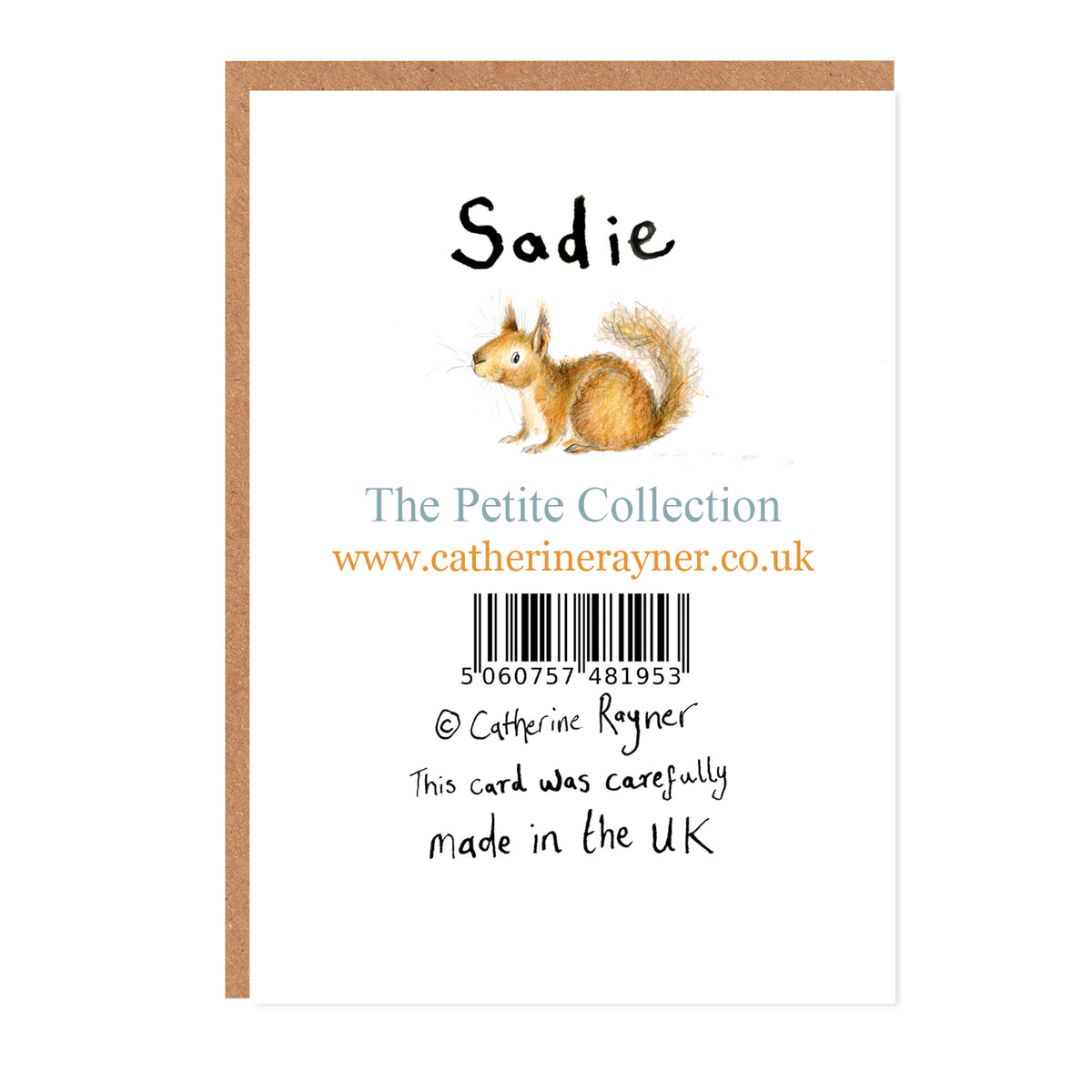Sadie Squirrel - Thanks Mini Card – Catherine Rayner