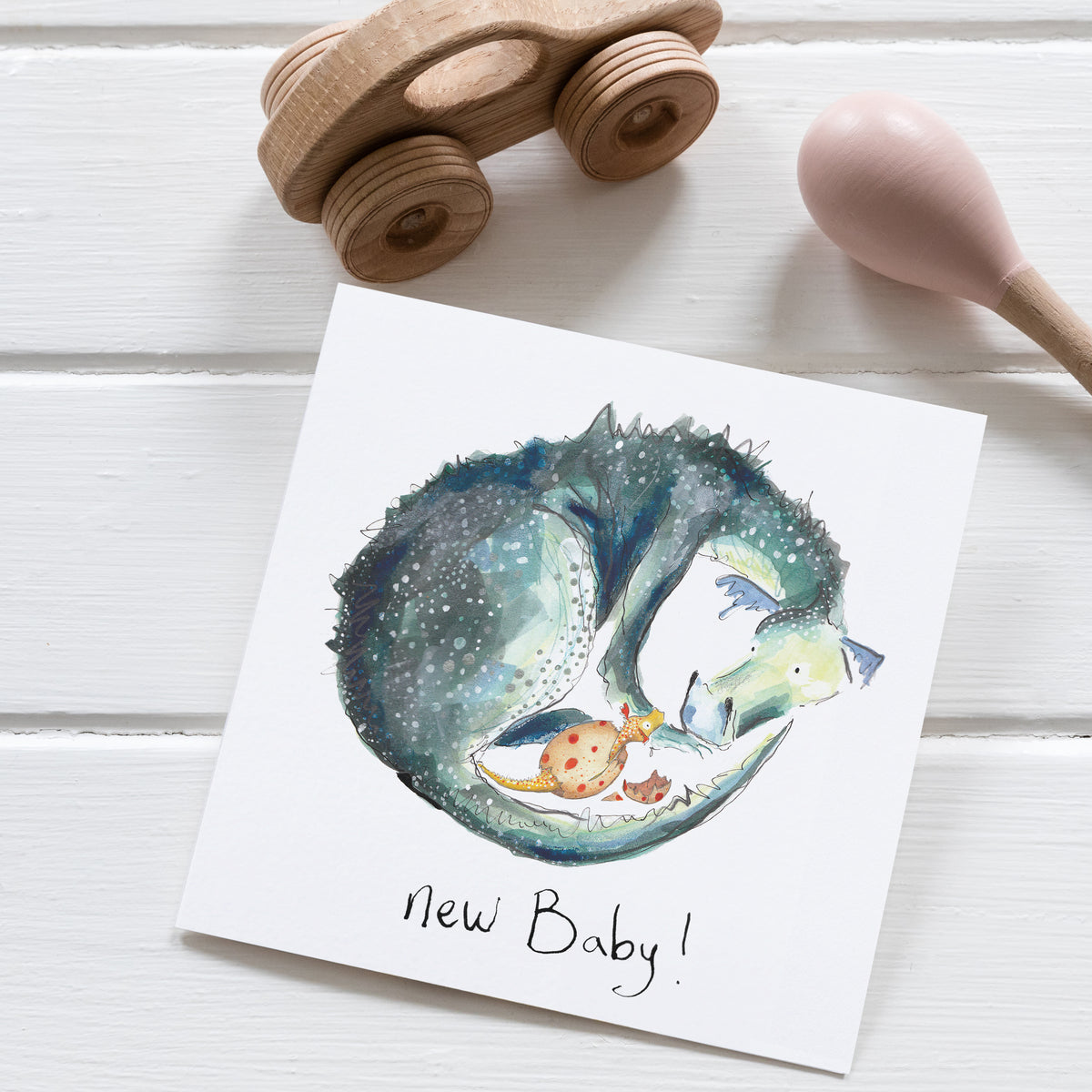 Sylvia & Pearl Dragon New Baby Card – Catherine Rayner